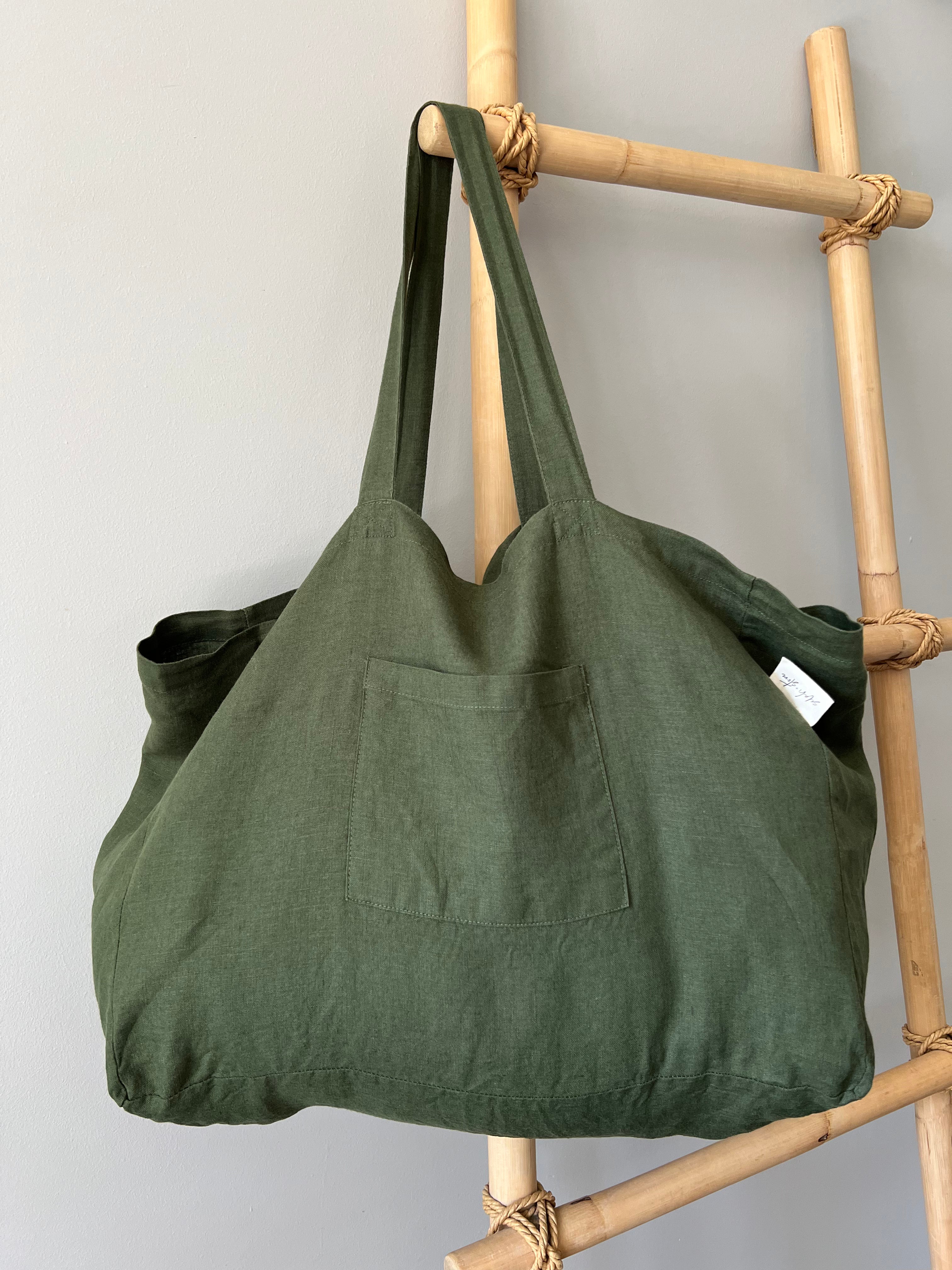 Linen Tote - 100% Stonewashed French Linen - SAND – Selah + Stone